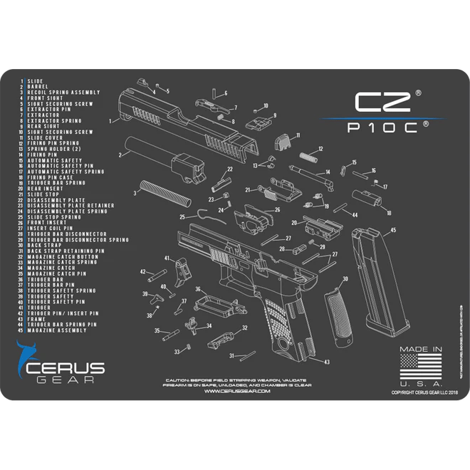 ProMat - CZ® P-10C® Schematic Handgun Mat