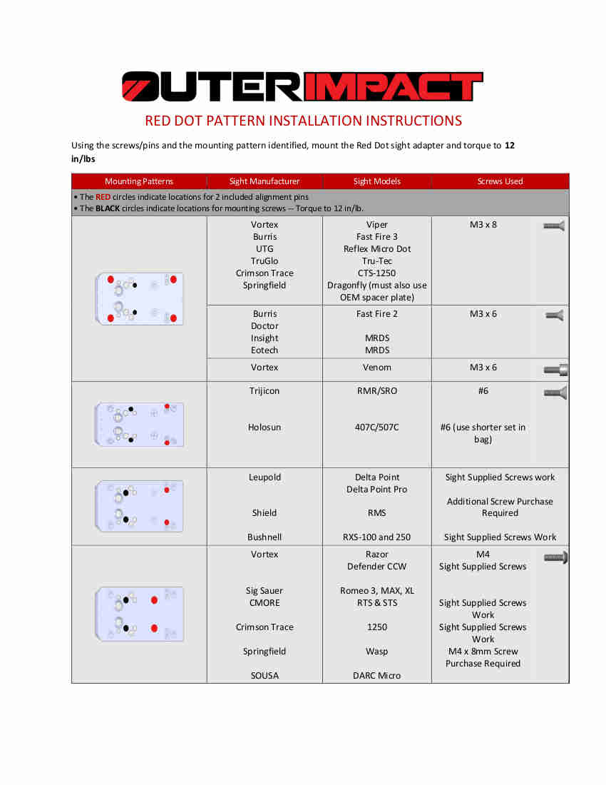 Sig Sauer® P365 - Modular Red Dot Adapter